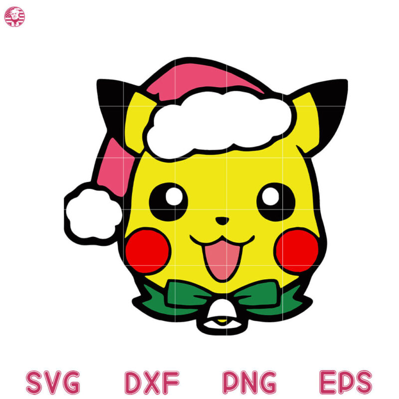 Pikachu Christmas Head Svg, Pokemon Merry Christmas Svg, Anime ...