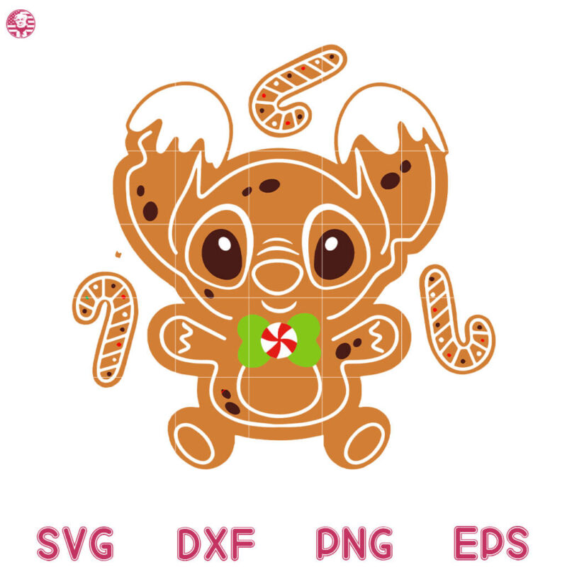 Stitch Gingerbread Candy Svg, Stitch Gingerbread Christmas Svg - SVGTrump
